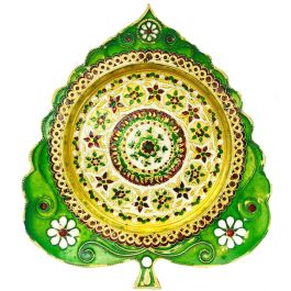 Buy Wood Decorated Tray - Paan Shape Online UK