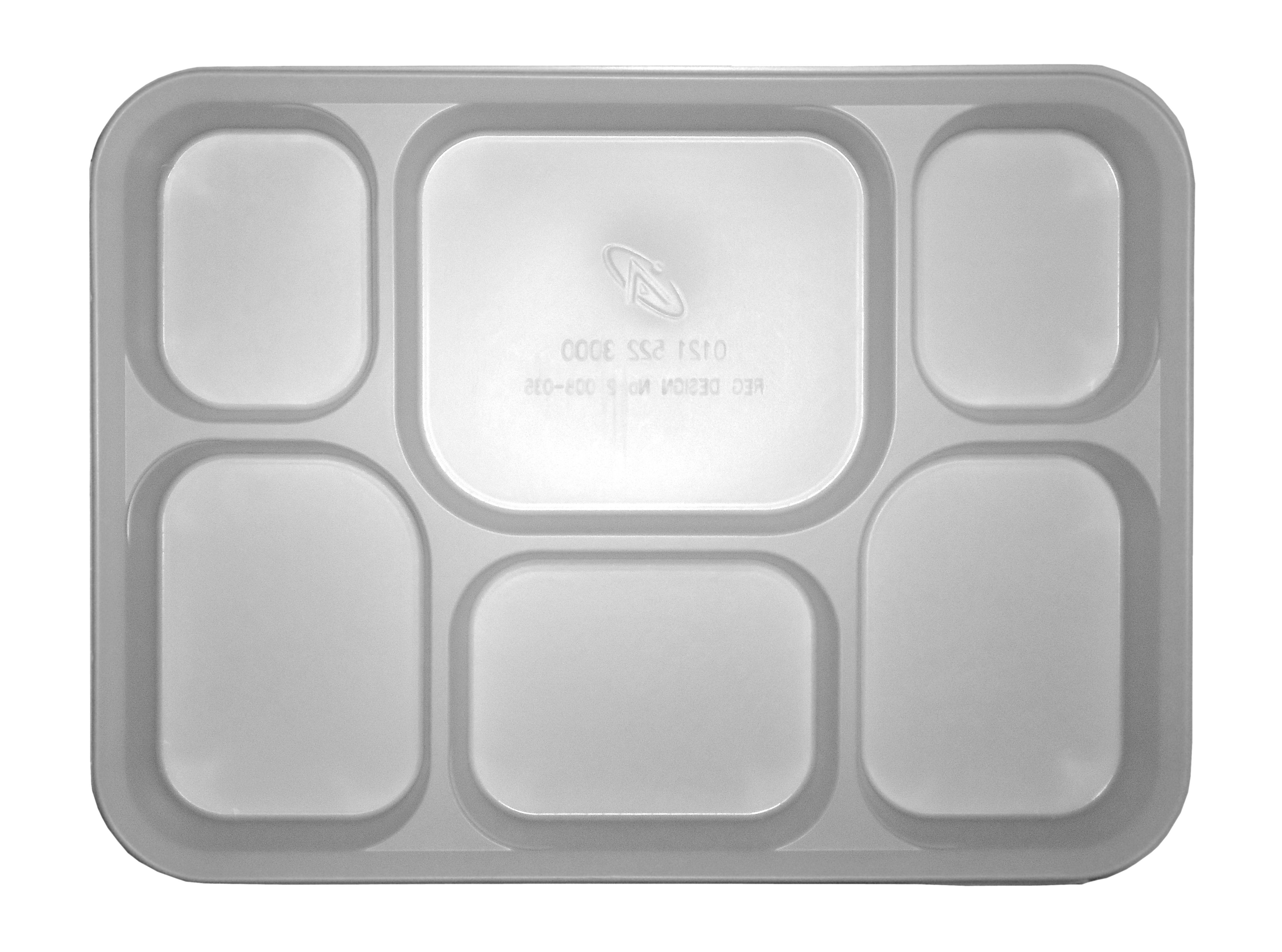 White Plastic 6 Compartment Disposable Trays-25 Pieces