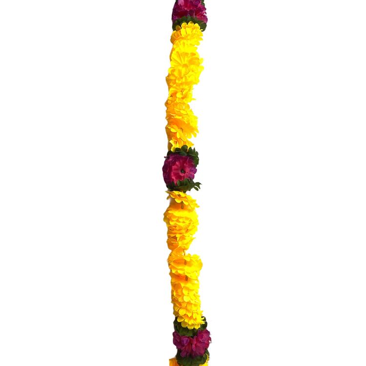 Single String of Artificial Flower Ladiâ€“ Orange, Purple & Green - 115cm