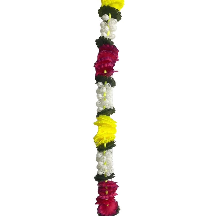 Single String of Artificial Flower Ladiâ€“ Yellow Pink & White - 137cm